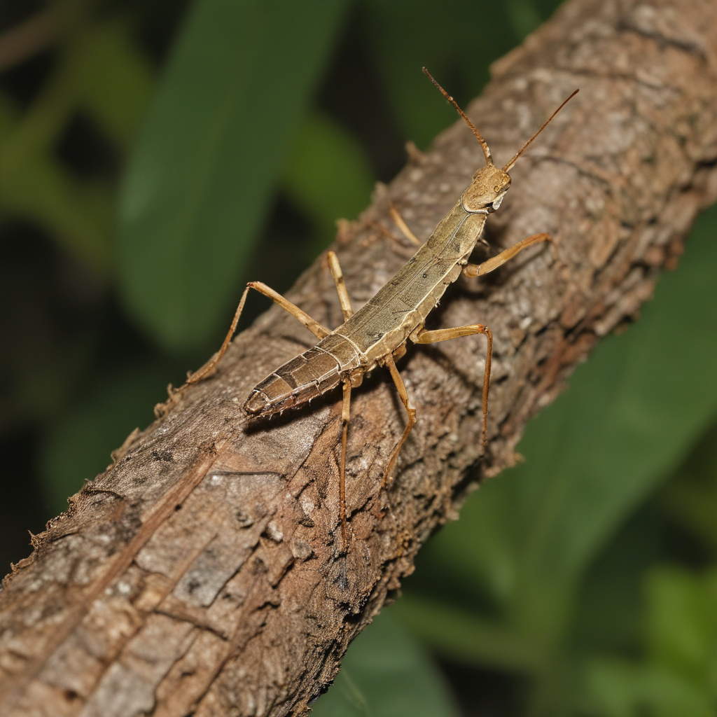 camouflaged stick insect