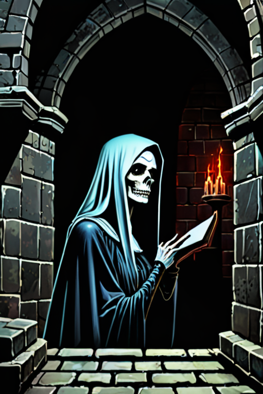 pale undead attractive woman necromancer in dark crypt fantasy digital ...