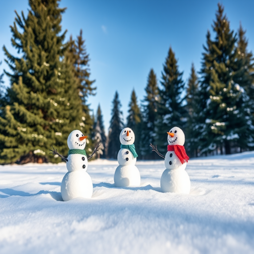 Joyful Snowmen Band Playing Festive Music Under a Starry Winter Sky
