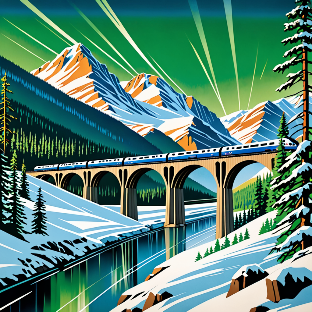 art deco streamline railway corporation poster modern highspeed train ...