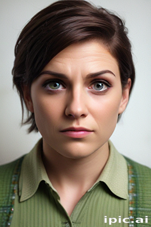 Portrait of a Thoughtful Individual with Intense Expression and Unique Eyes