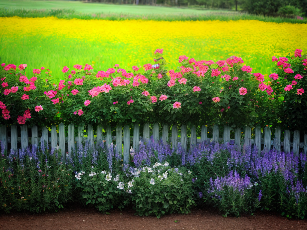 flowers by the fence
