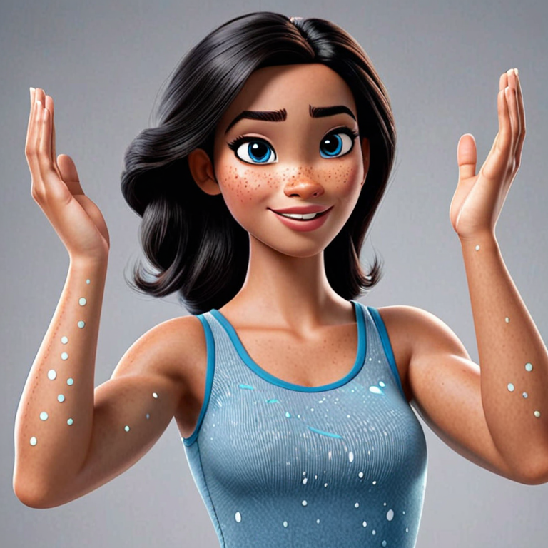 Disney women, arms up armpit, 3d , flex, mad, freckles, dark hair ...