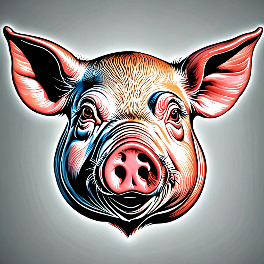 Pig head,hachuras,draw,skecth,horror,multiple angles