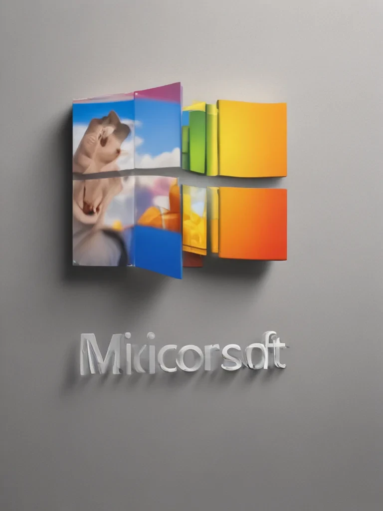 Creative Representation of Microsoft's Logo with Colorful Open Book Elements