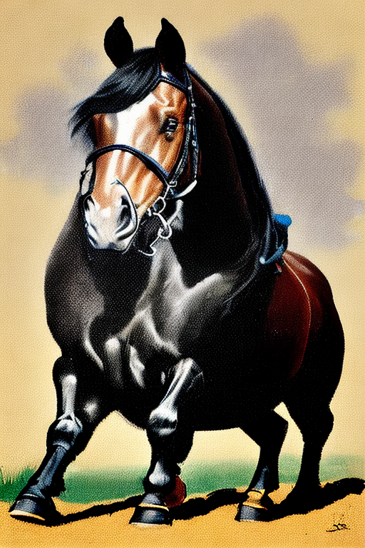 a photo of a chubby mobster sitting on a horse with her head ripped off