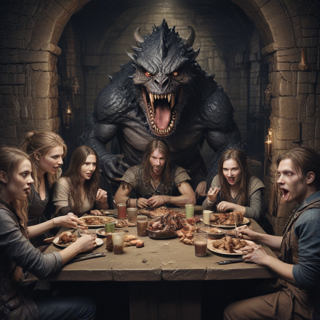 dungeon monsters eating people