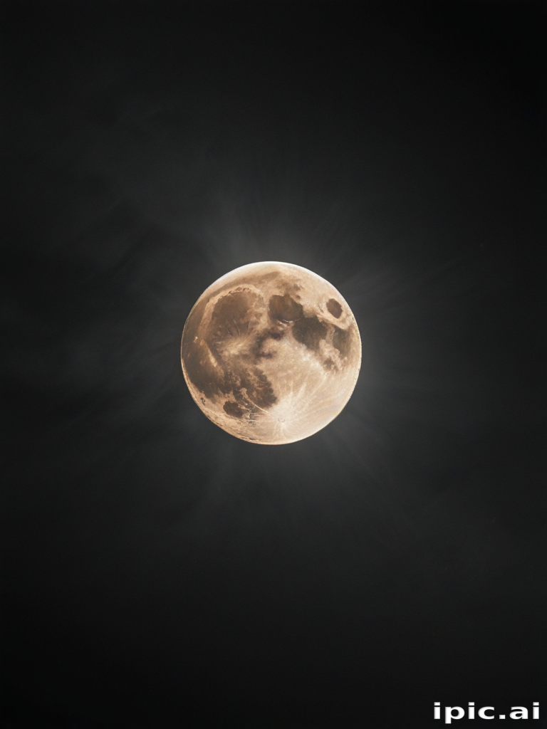 A Stunning Full Moon Illuminating the Night Sky with Mystical Glow.
