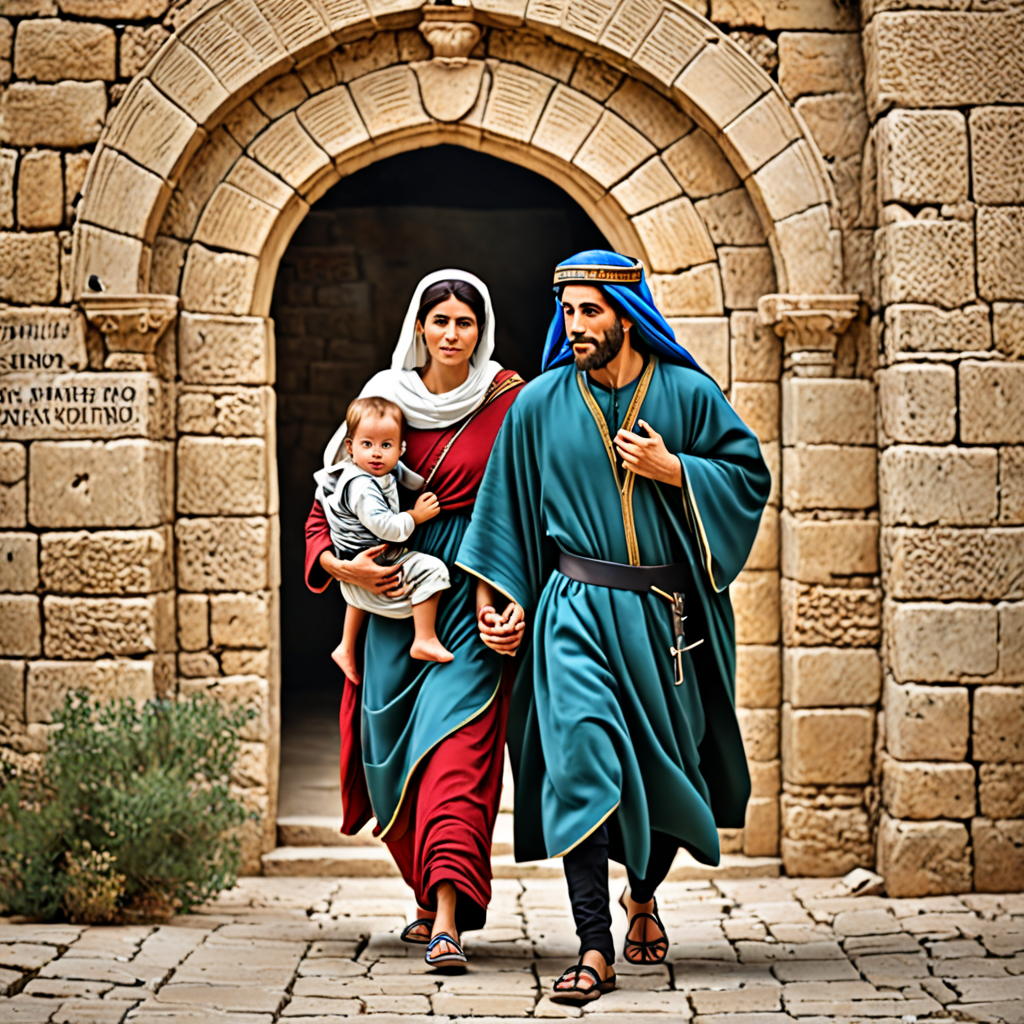 Maria and Joseph escapes from Jerusalem