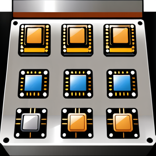 make a cartoon-style computer processor with lots of details