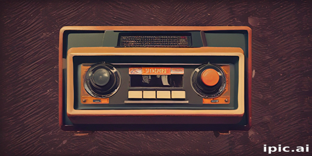 Vintage Radio with Classic Buttons and Warm Retro Design Elements