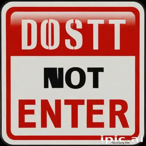 Bold Warning Sign Indicating Prohibition: Do Not Enter Zone Ahead