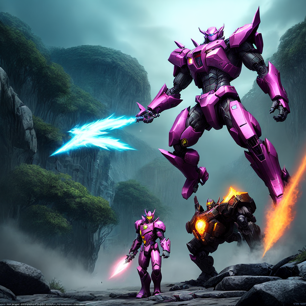 Magical fantasy mech battle