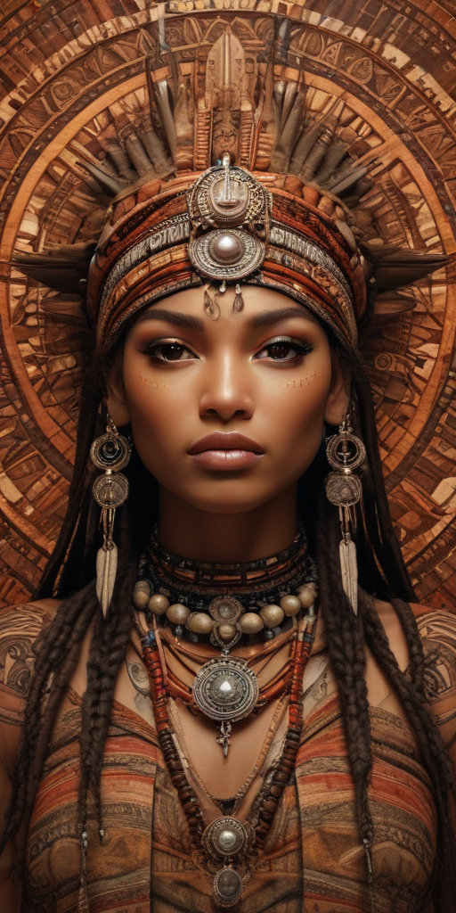Majestic Portrait of a Tribal Woman Adorned in Traditional Jewelry