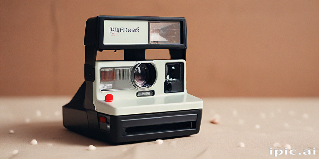 Classic Vintage Instant Camera with Retro Design on a Soft Background