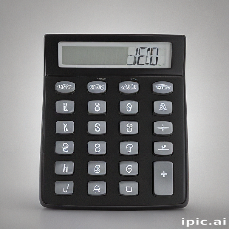 A Modern Calculator Displaying Numeric Values with Sleek Design and ...