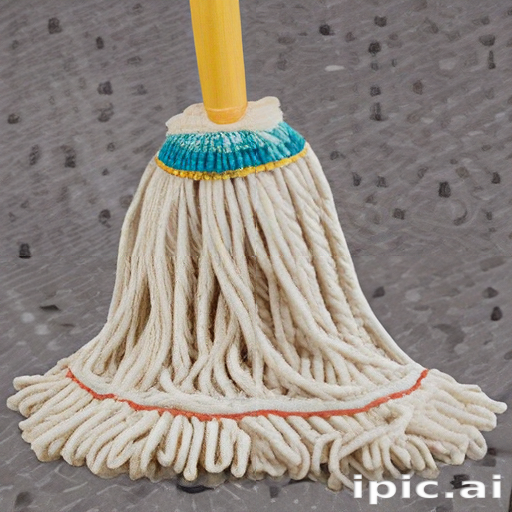 Brightly Colored Mop Ready for Cleaning on a Wet Surface