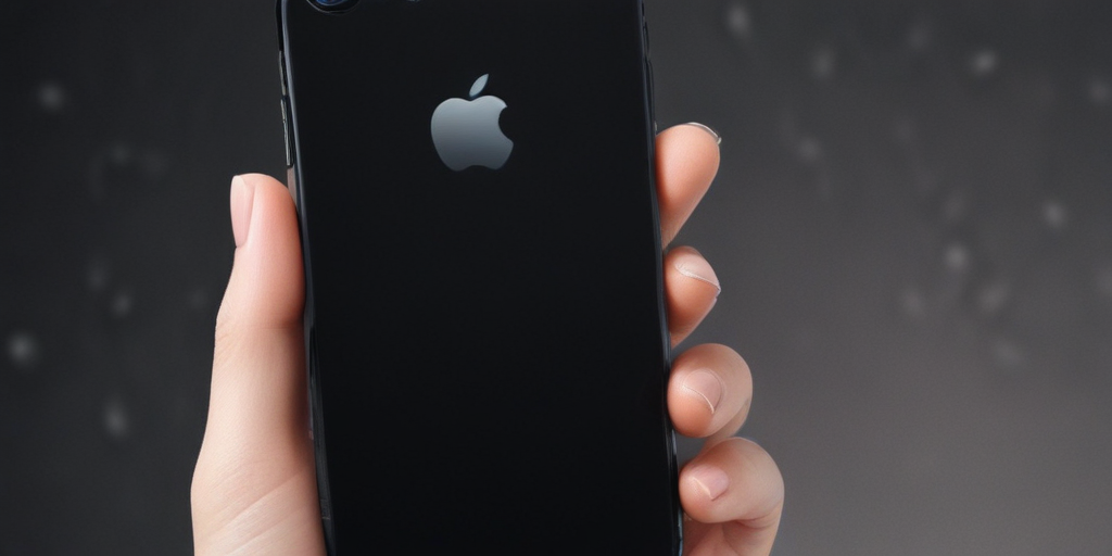 Close-up of a Person Holding a Sleek Black Apple iPhone in Hand