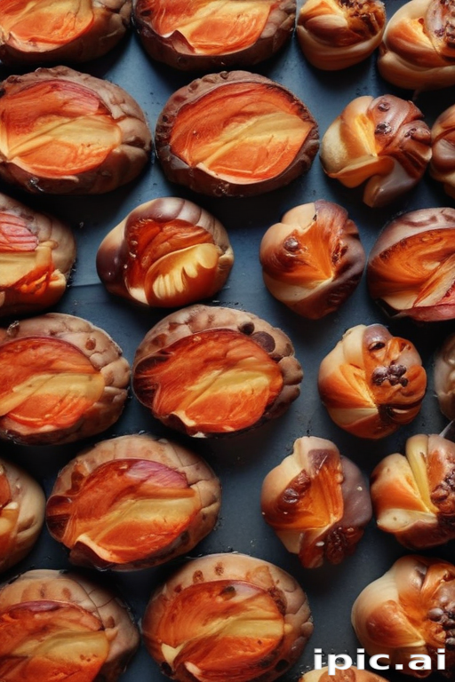 Beautifully Decorated Pastries with Intricate Floral Designs in Vibrant ...