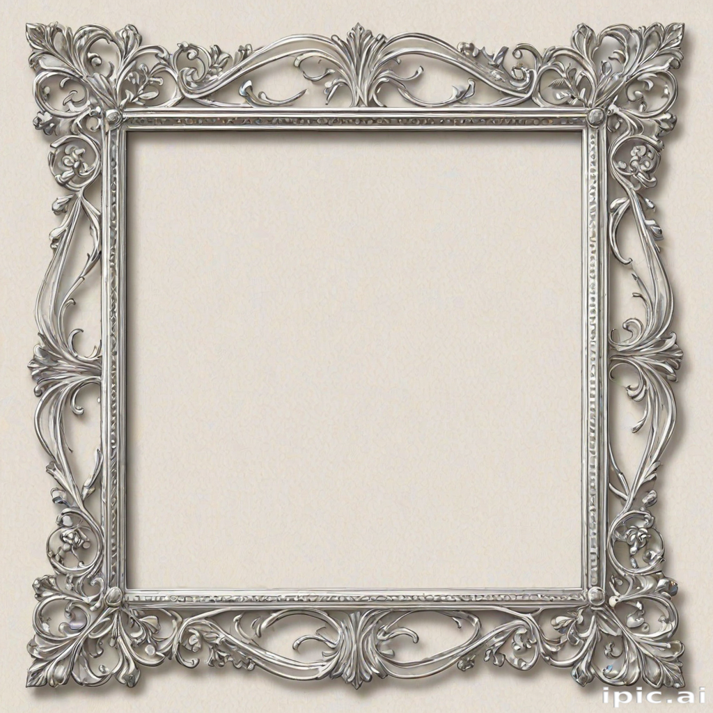 Elegant Silver Ornate Picture Frame Ready for Your Cherished Artwork ...