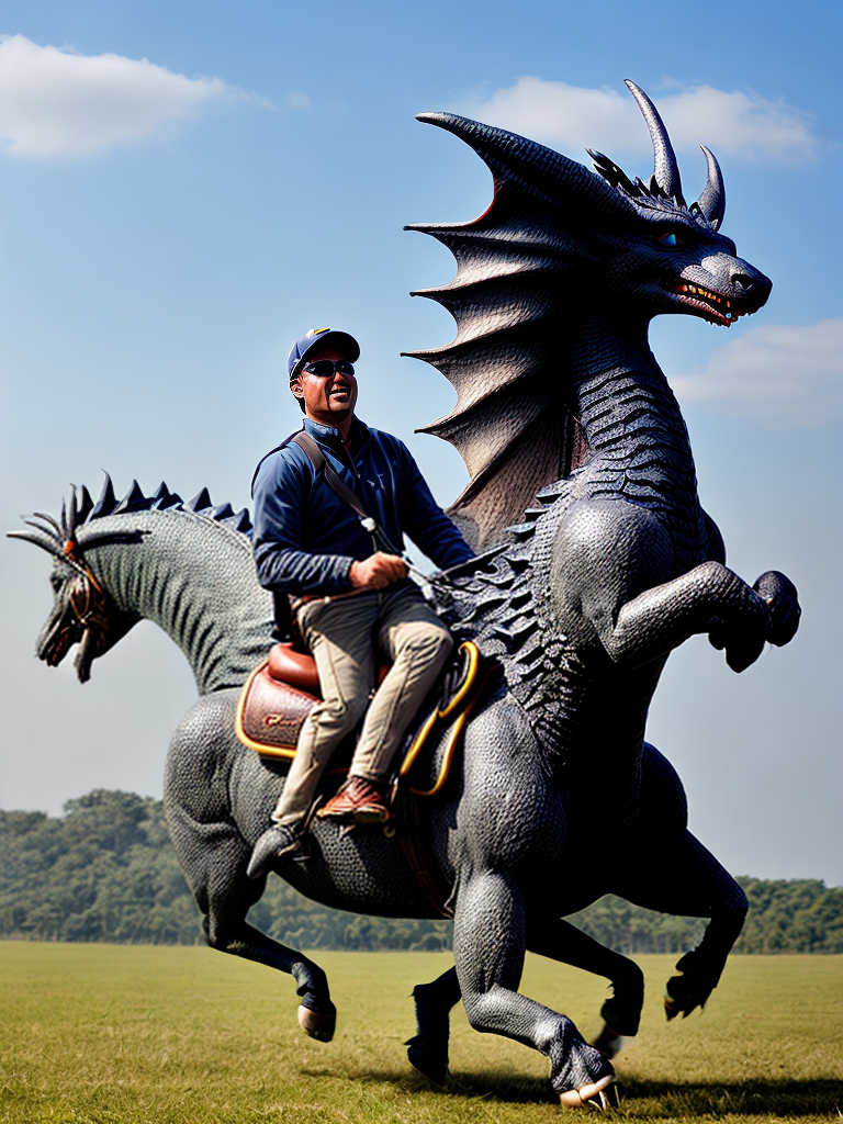 Man riding a dragon