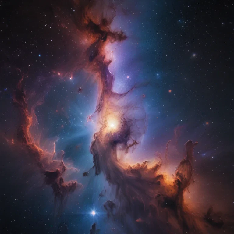 Vibrant Cosmic Clouds Illuminating the Depths of the Universe's Mysteries