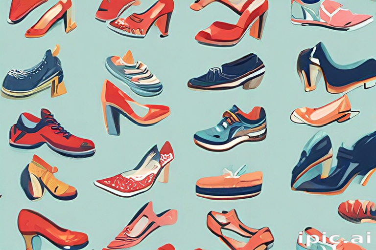 A Colorful Collection of Diverse Shoes Displayed on a Light Background.