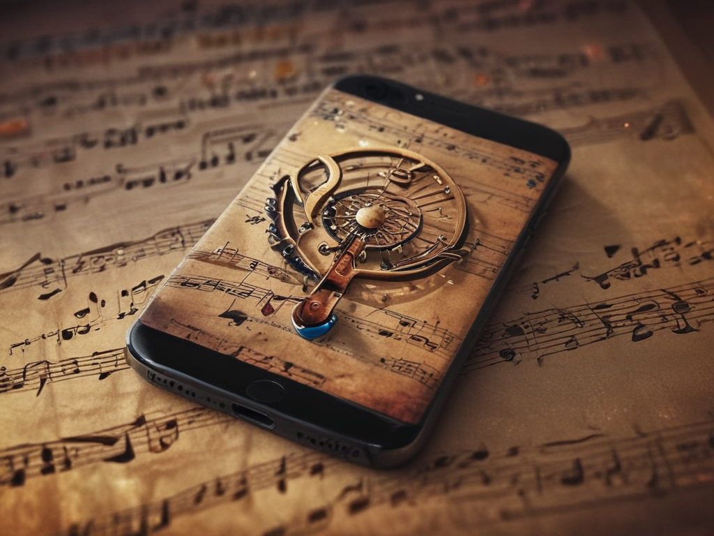 Creative Phone Design Featuring Musical Notes and Intricate Mechanical ...