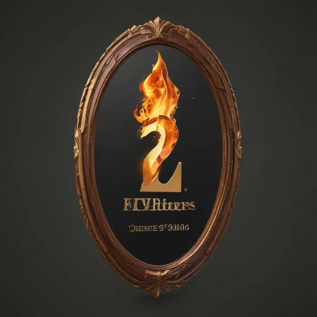 Elegant Frame Featuring Fiery Number Two in a Dark Background