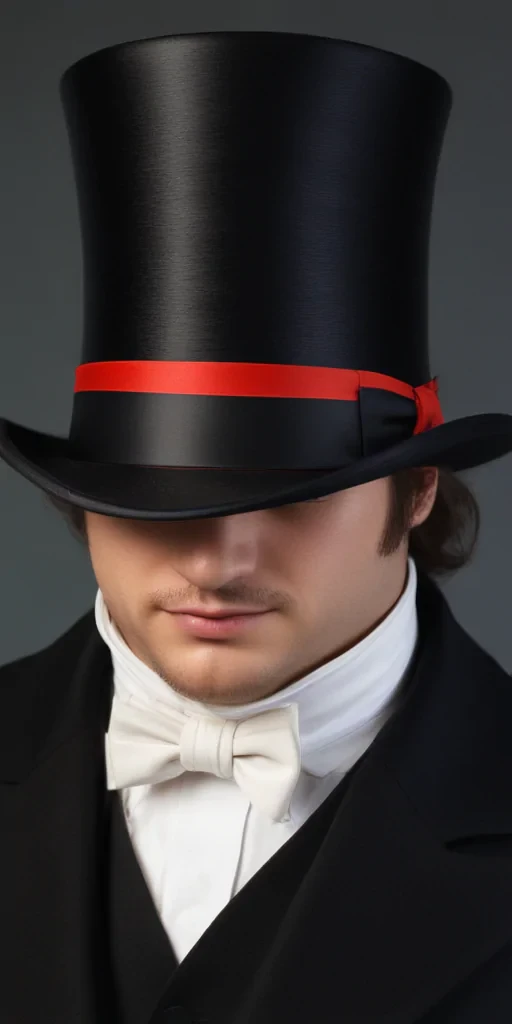 Elegant Man in a Classic Top Hat and Bow Tie Attire