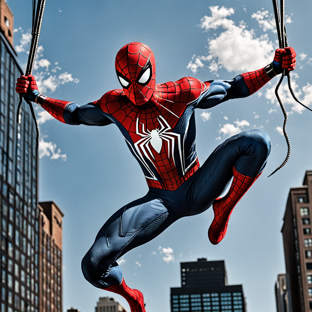 spider man swinging