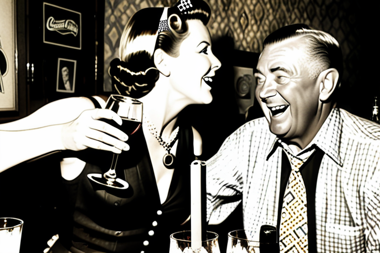 Elegant Woman with Vintage Glamour Smiling Radiantly in Soft Lighting