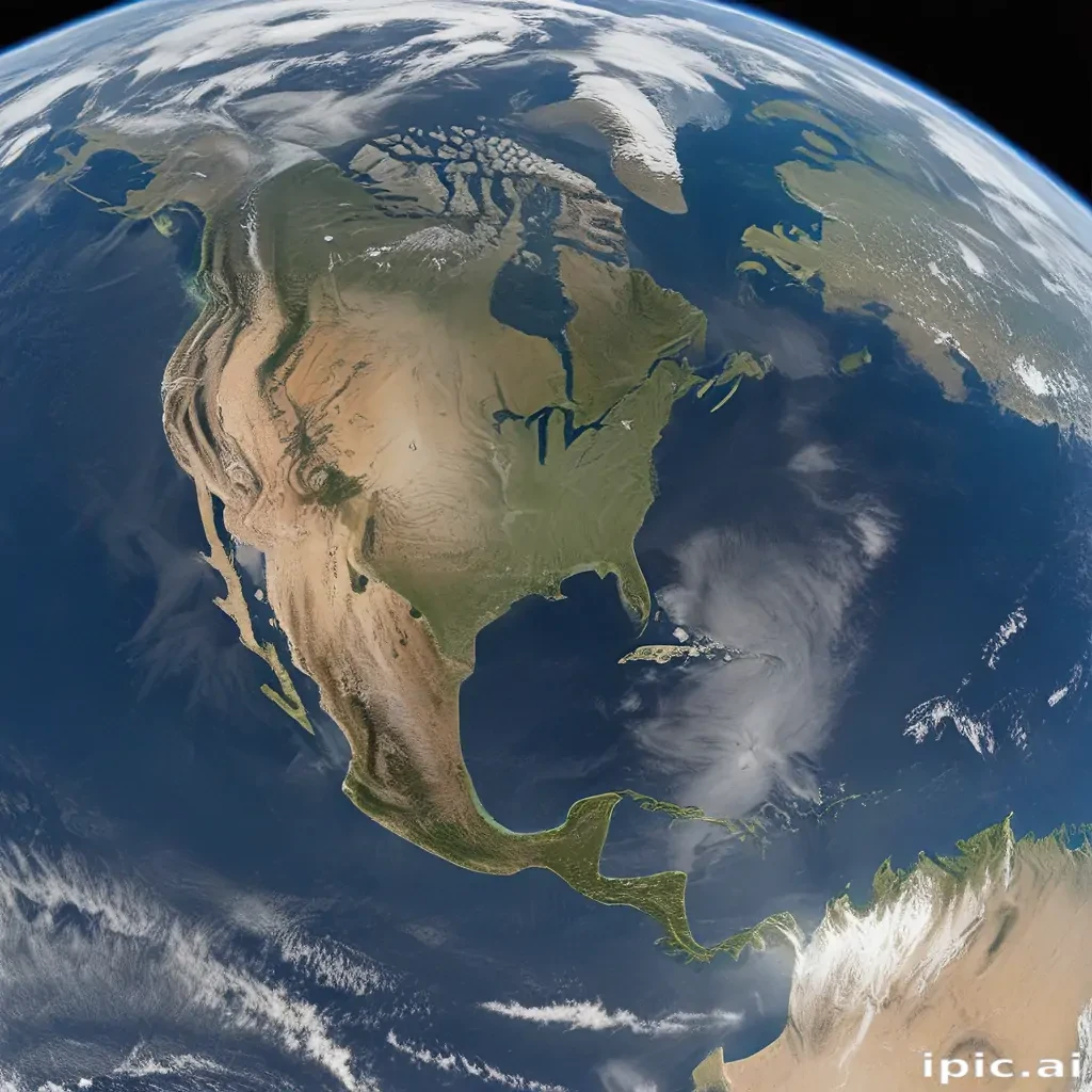 A Stunning Aerial View of North America from Space Showing Its Geography