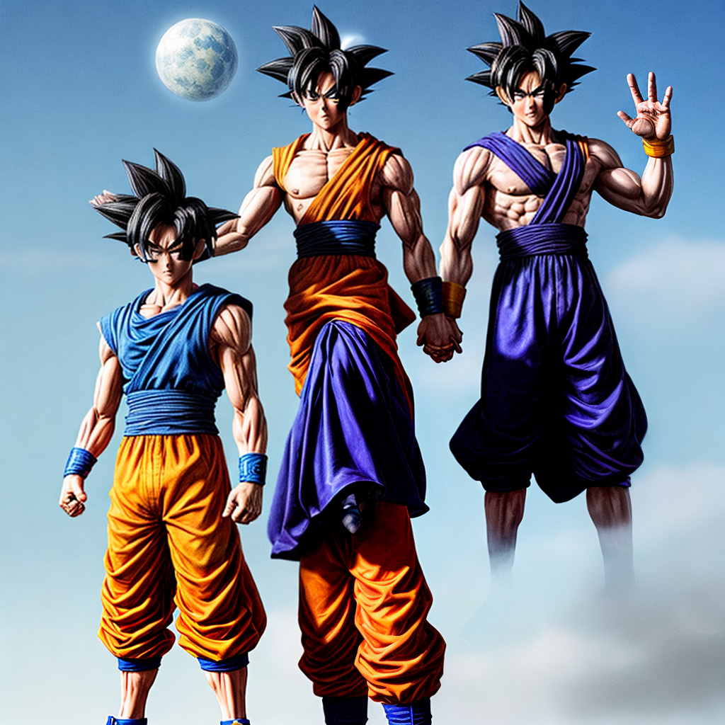 Goku and saitama waving hands towards me