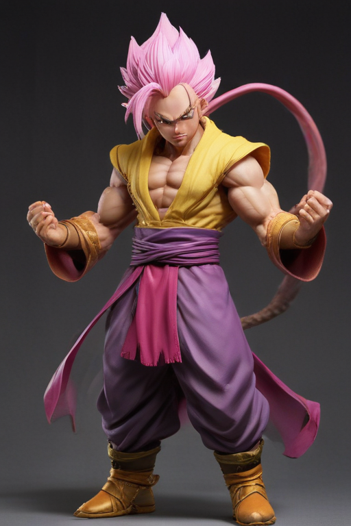 Dynamic Action Figure of a Powerful Character with Pink Hair and ...