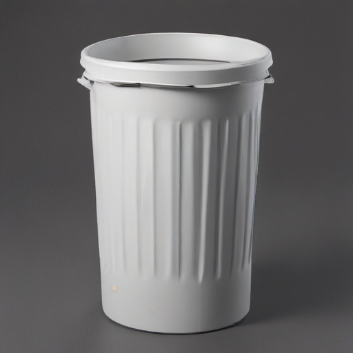 Simple White Trash Bin with a Classic Ribbed Design for Waste Disposal