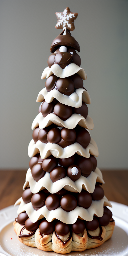 Deliciously Decorated Chocolate Christmas Tree Made with Pastry and Treats