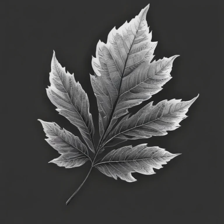 Intricate Black and White Leaf Design Highlighting Nature's Beautiful ...