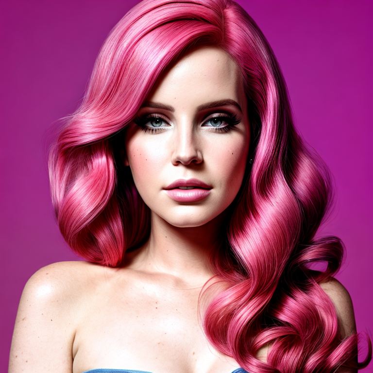 lana del rey with pink hair