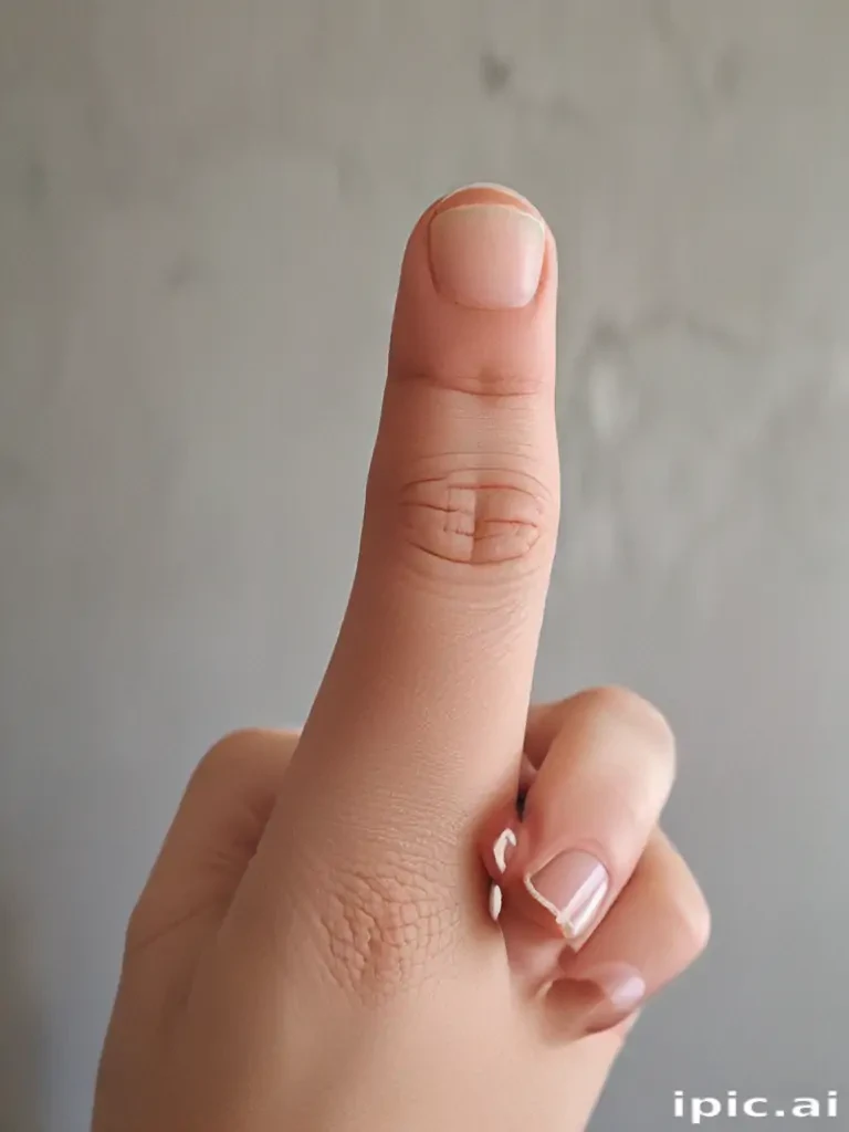Close-Up of a Hand Showing a Gesture with the Middle Finger Up
