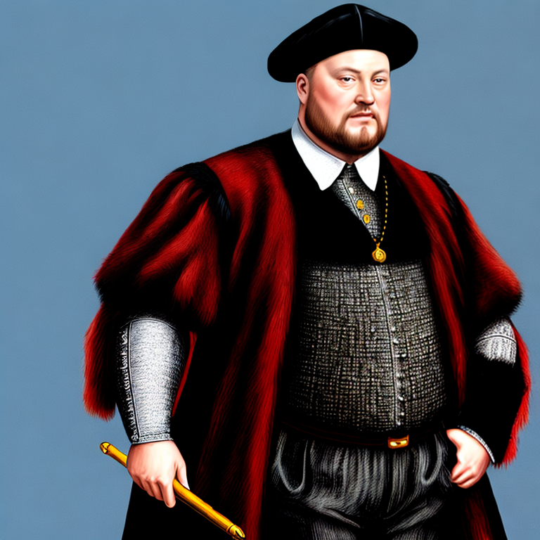Henry viii in a modern suit