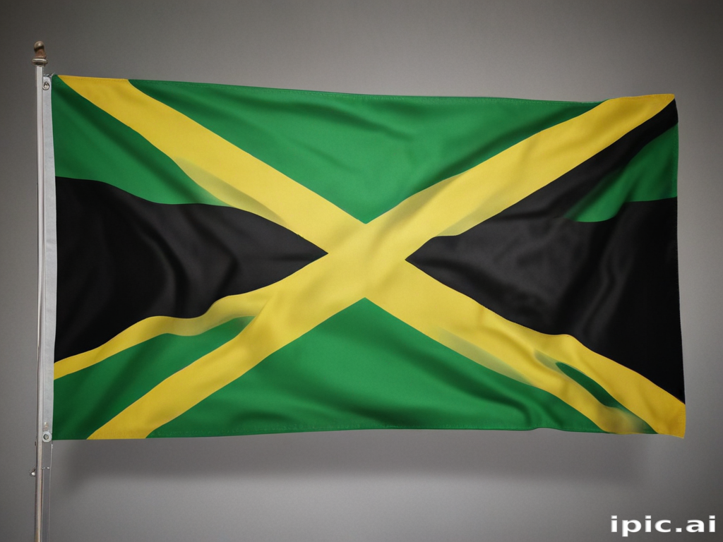 Vibrant Representation of Jamaica's National Flag with Distinctive ...