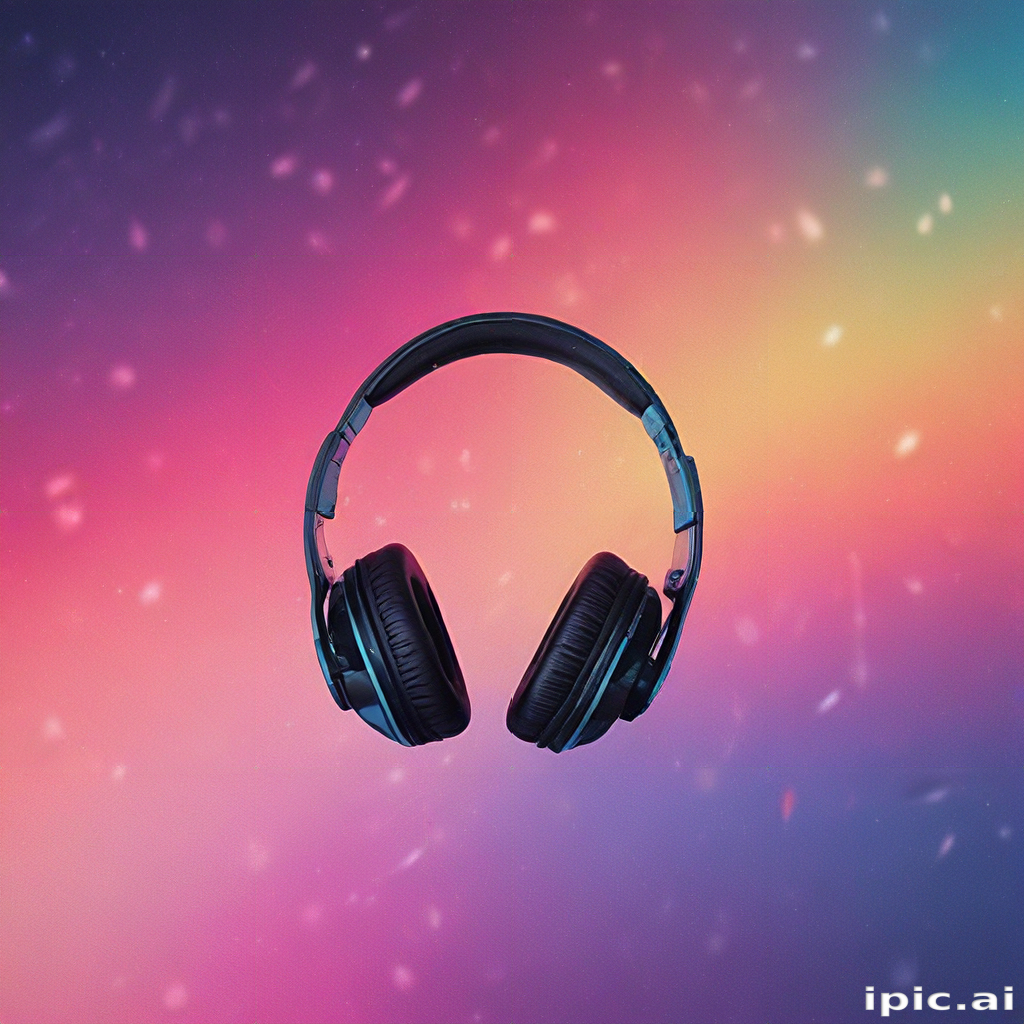 Vibrant Background with Stylish Headphones: A Blend of Color and Sound