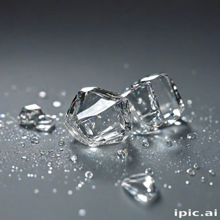 Sparkling Diamonds on a Smooth Surface with Glimmering Water Droplets ...