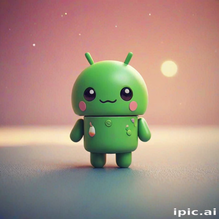 Adorable Green Robot Character with Cheerful Expression in Dreamy ...
