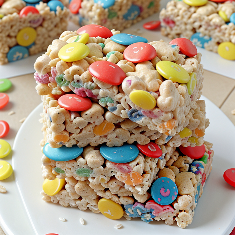 Deliciously Colorful Sweet Treats: Fun-Filled Rice Cereal Bars with ...