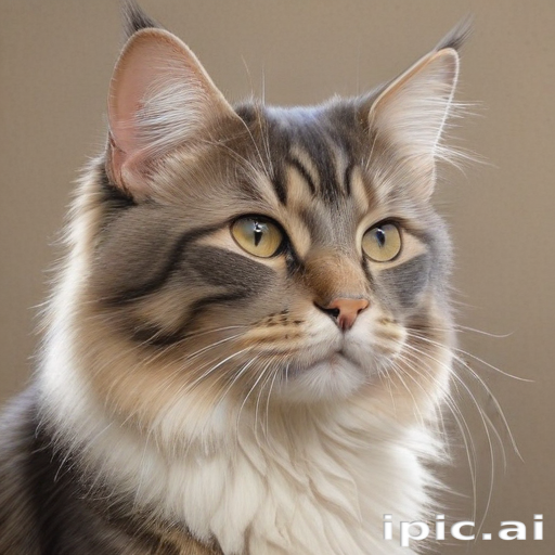 Majestic Long-Haired Cat with Striking Eyes and Fluffy Fur