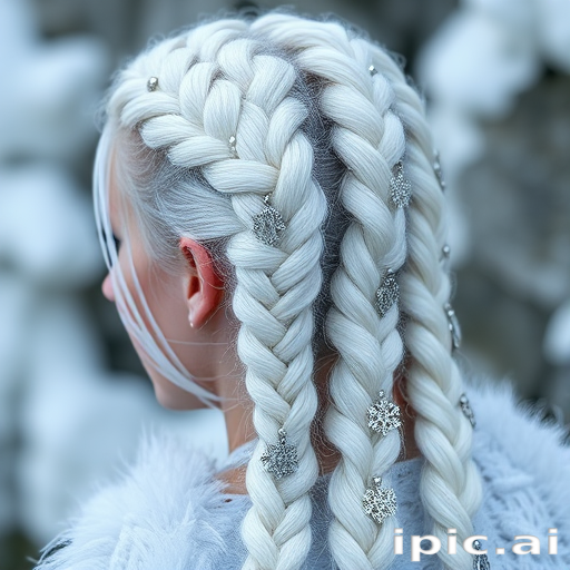 Beautifully Styled Braided Hair with Snowflake Accessories Amidst a ...