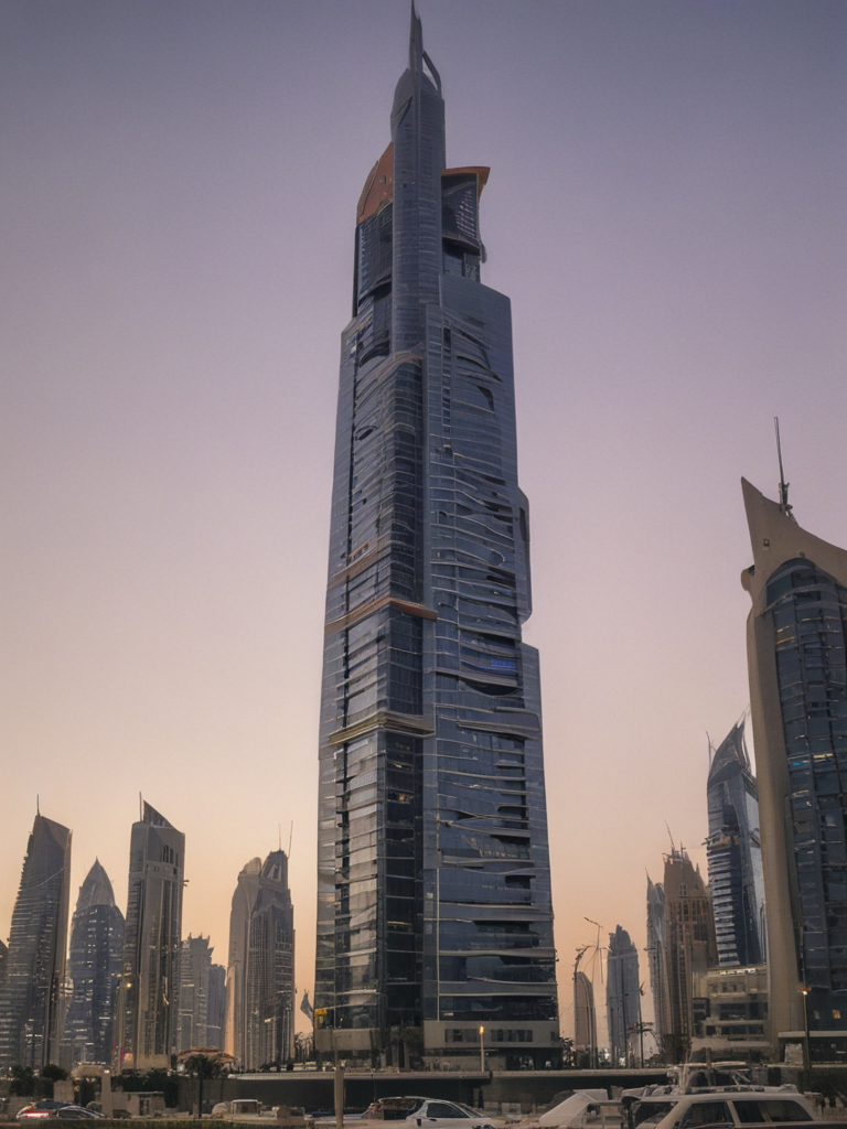 pc tower standing in the middle of dubai