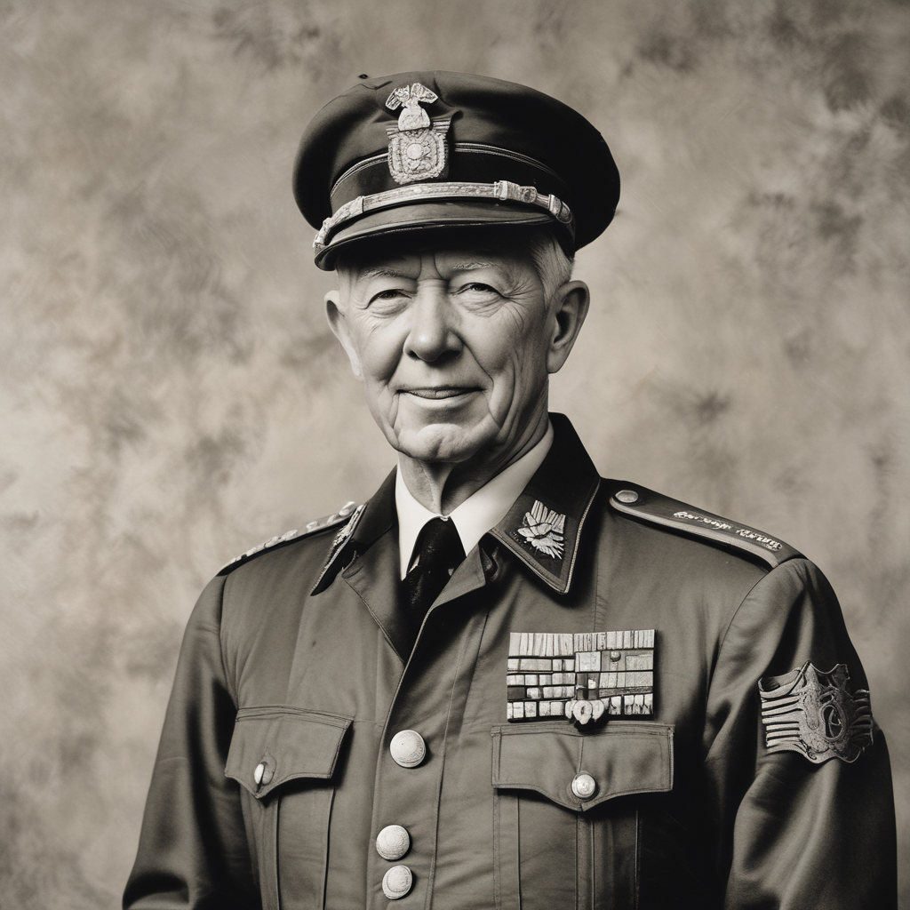 worn peeling mural of Jimmy Carter in soviet era military uniform.